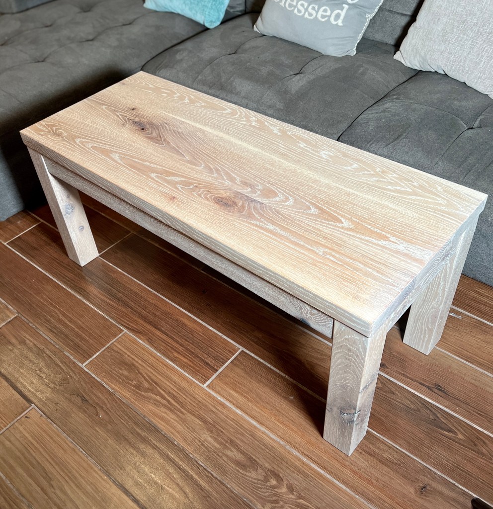 Modern White Oak Coffee Table - Custom Wood Furnishings